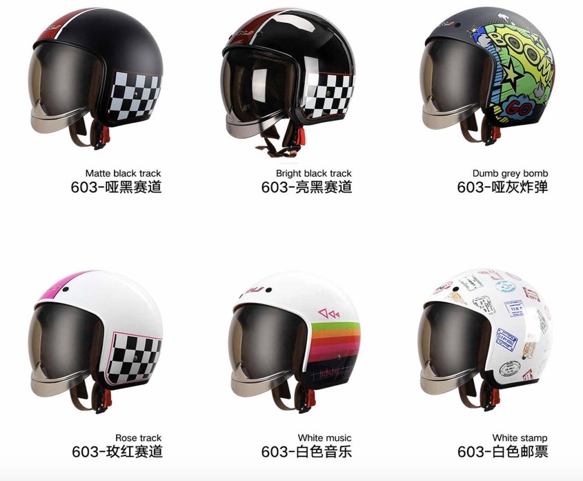 Retro Motorcycle Helmet, White Rainbow Striped | Kings