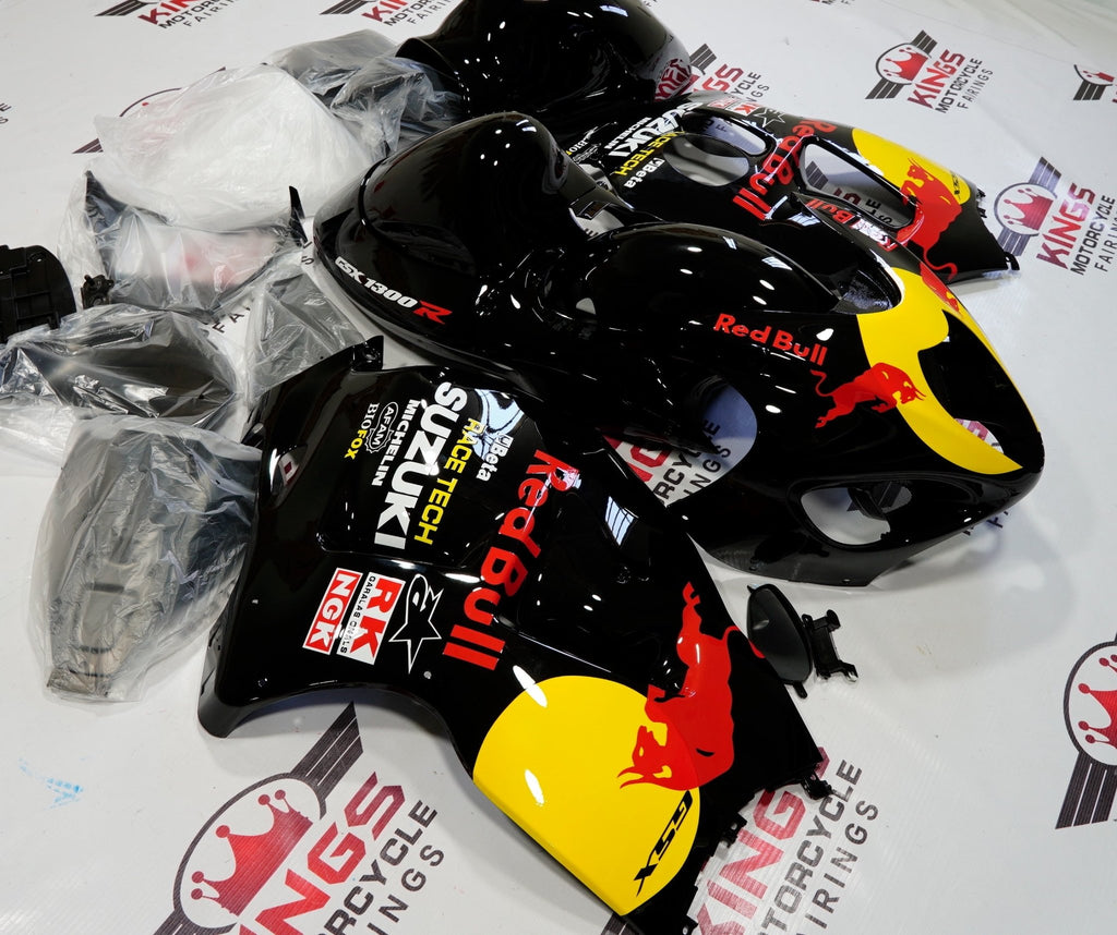 Suzuki GSXR1300 Hayabusa Fairings (1999-2007) Black RedBull