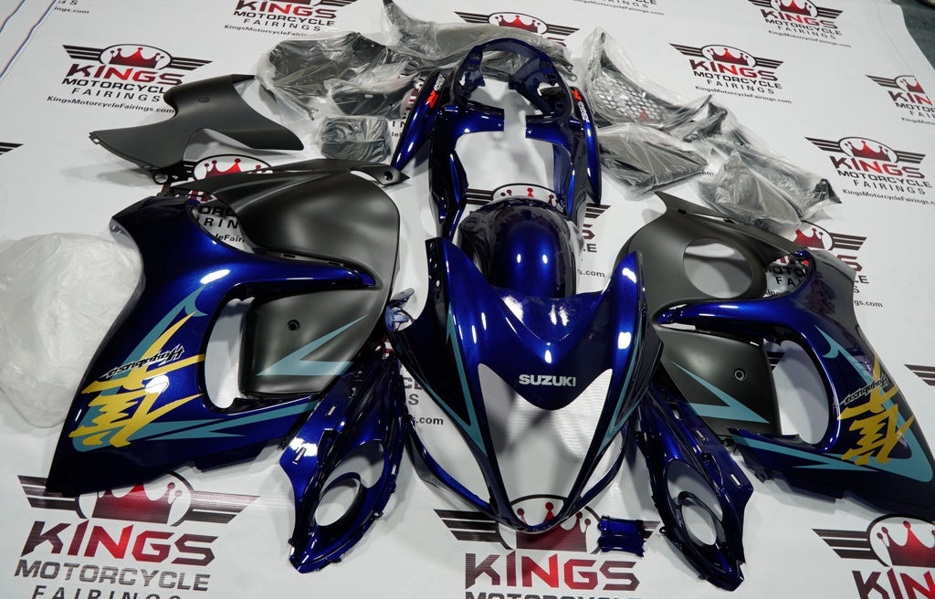 Suzuki Hayabusa Fairings (2008-2019) Navy Blue, Black, Gold