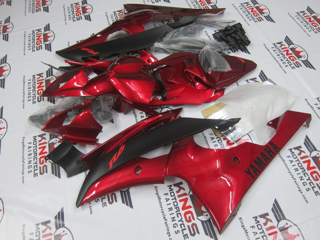 Yamaha R6 Fairings (2008-2016) Candy Apple Red, Matte Black