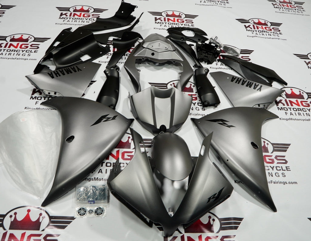 Yamaha R1 Fairings (2012-2014) Matte Gray, Black | Kings