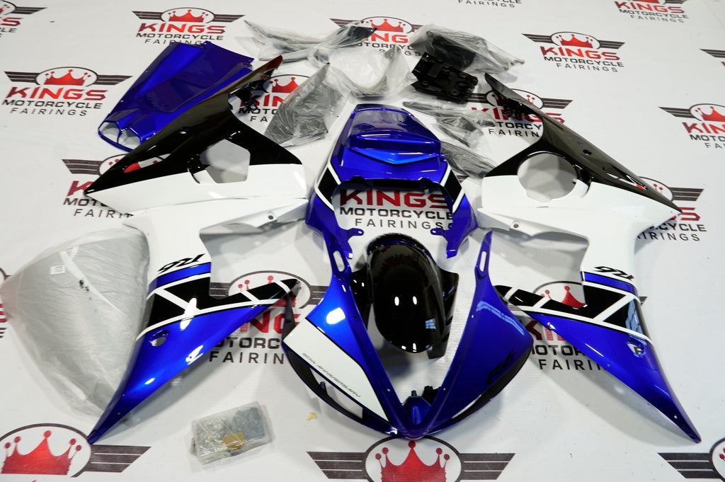 Yamaha R6 Fairings (2005) Blue, Black, White | Kings