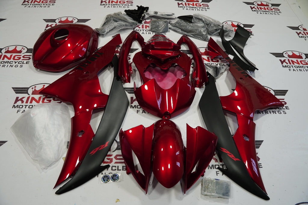Yamaha R6 Fairings (2008-2016) Candy Apple Red, Matte Black