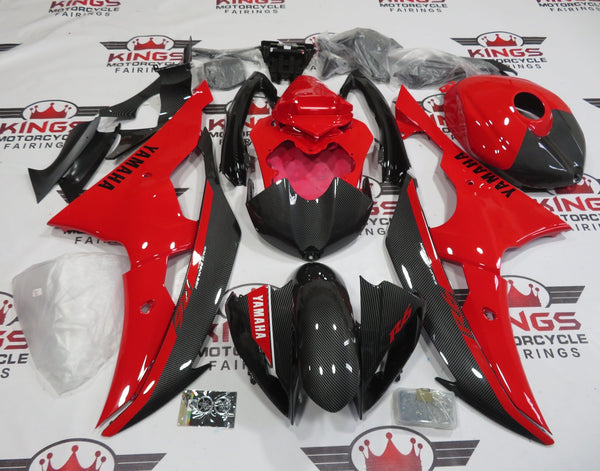 Yamaha R6 Fairings (2008-2016) Carbon Fiber, Red, Black