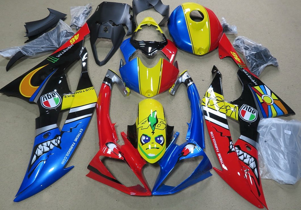 Yamaha R6 Fairings (2008-2016) Red, Blue, Black, Shark Teeth
