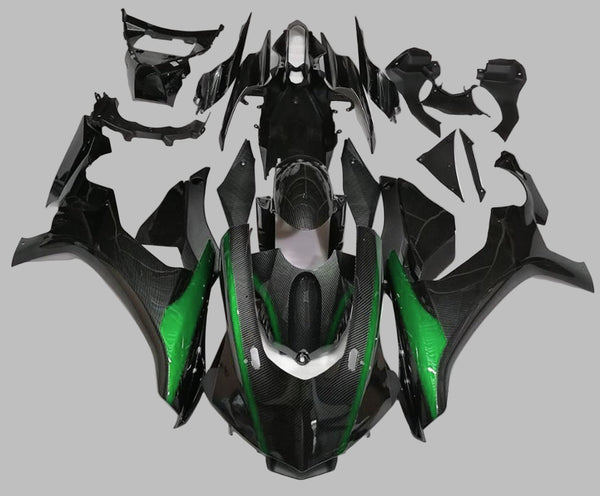 Yamaha R1 Fairings (2020-2025) Faux Carbon Fiber, Green