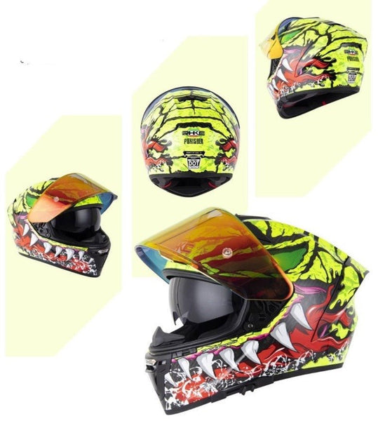 RHKC Motorcycle Helmet, Yellow Dragon | Kings Motorcycle