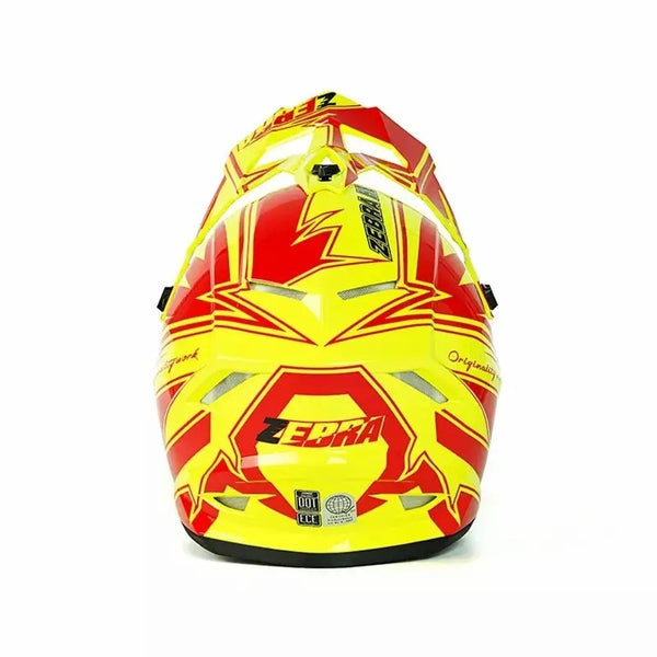 Yellow & Red Zebra Dirt Bike Motorcycle Helmet
